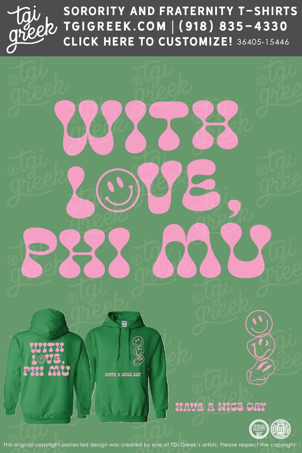 Phi Mu - OSU Smiley Hoodie PR - TGI Greek