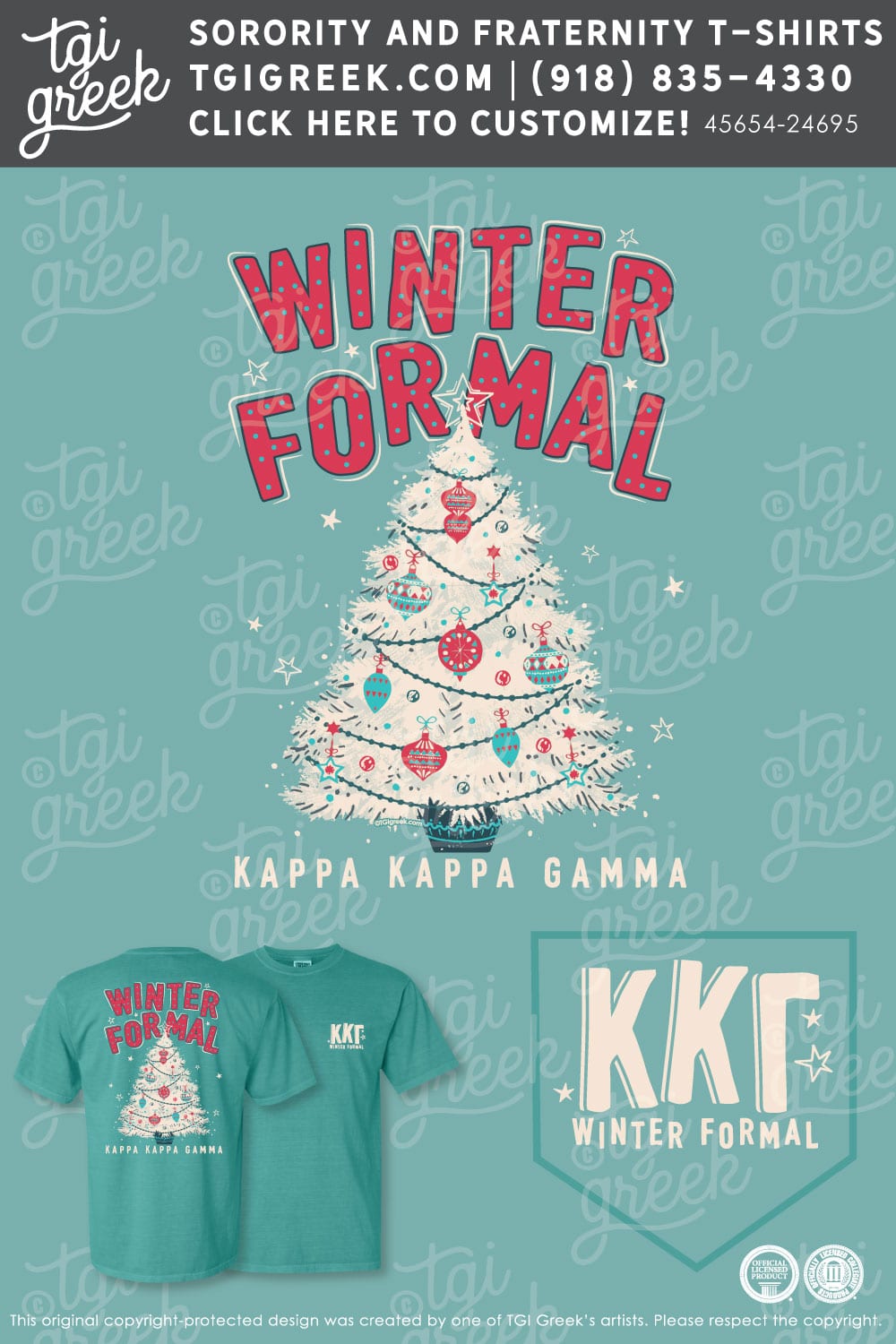 TGI - Kappa Kappa Gamma Retro Christmas Tree - TGI Greek