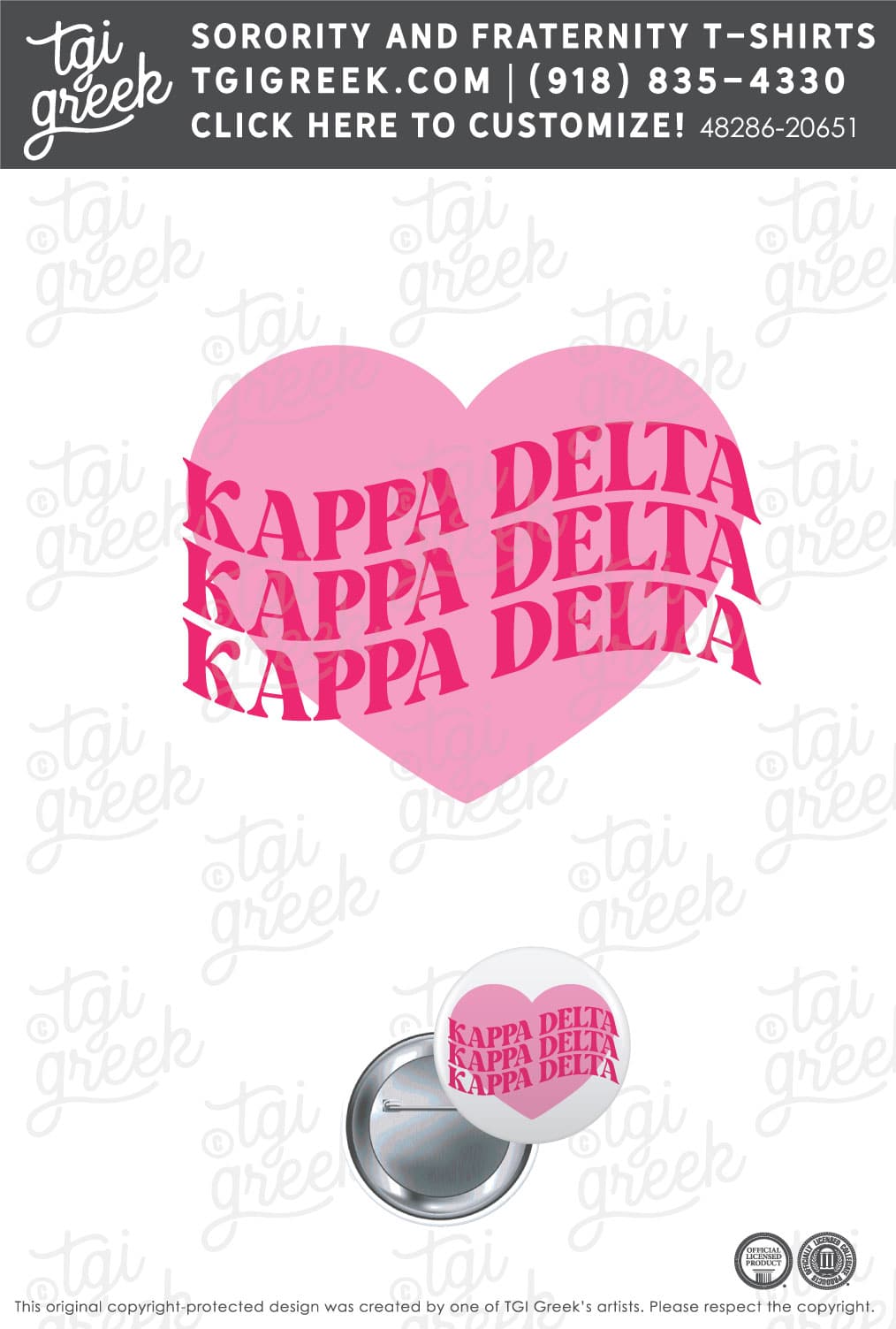 Kappa Delta - NCSU Buttons - TGI Greek