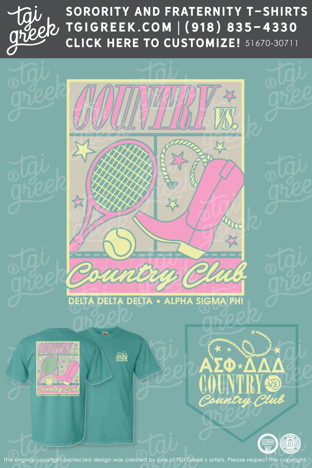 Delta Delta Delta - Country Vs Country Club Tennis - TGI Greek