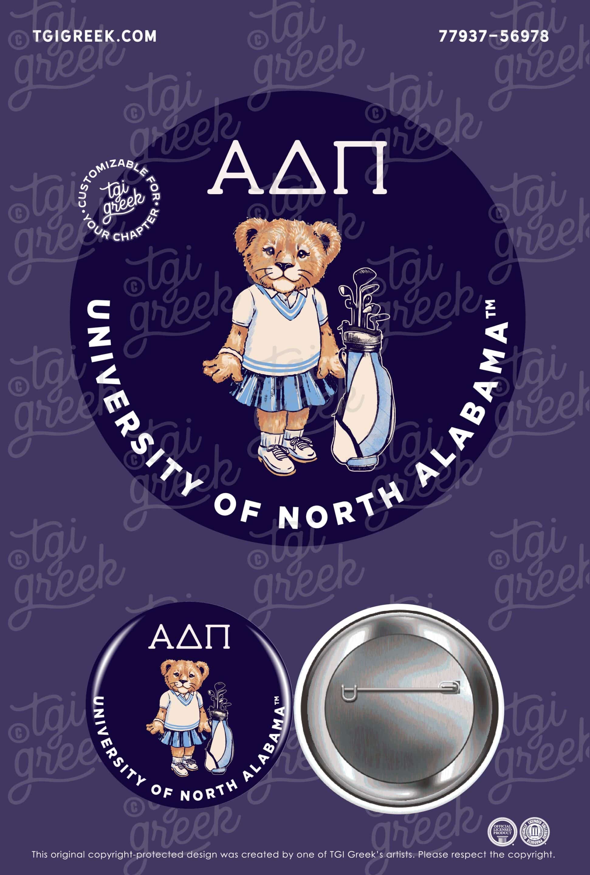 Alpha Delta Pi - UNA Button - TGI Greek