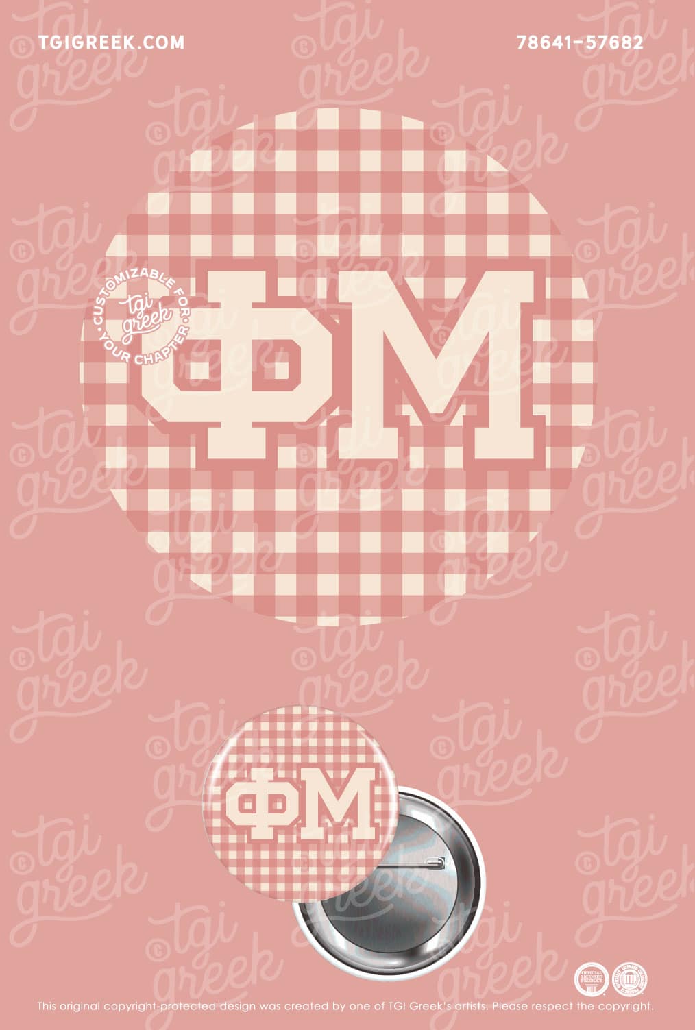 Phi Mu - KU Button - TGI Greek