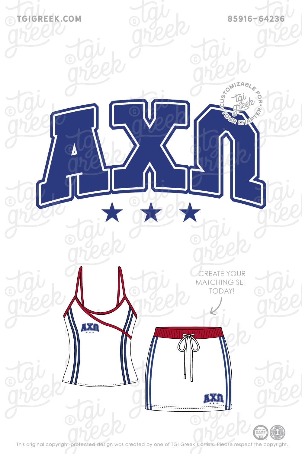 Alpha Chi Omega - TGI Piping Set - TGI Greek